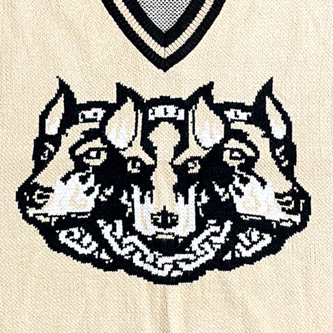 CG Cerberus Knit Sweater Vest Cream & Black – Currie Goat